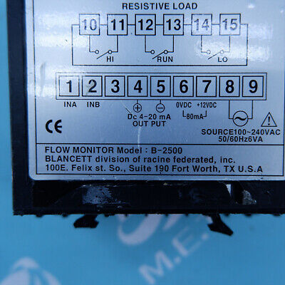 B-2500 flow monitor B2500 60days warranty - METMRO : Industrial Parts Shop